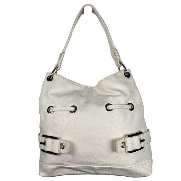 Alfred Dunner | Bags | Alfred Dunner Bone White Faux Pebbled Leather ...